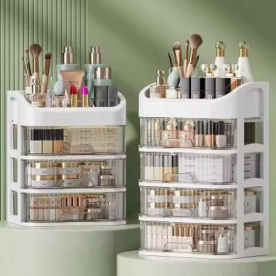 China High Quality Wholesale Large Capacity Brush Skin Care Holder Plastic Cosmetic Storage Box with Drawer for sale