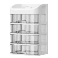 China High Quality Wholesale Large Capacity Brush Skin Care Holder Plastic Cosmetic Storage Box with Drawer for sale