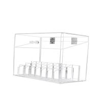 China Wholesale Transparent Acrylic Makeup Storage Case Lipstick Makeup Brushes Desktop Organizer with Flip Lid for sale