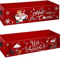 China Wooden Christmas Organizer Desktop Wooden Organizer Home Decoration Storage Wooden Christmas Organizer Box with Handle for sale