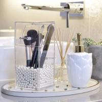 China Factory Custom Transparent Dustproof Cosmetic Acrylic Makeup Brush Storage Case Makeup Brush Organizer for sale