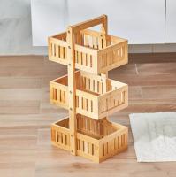China Bamboo Three-storey Bedroom Bathroom Storage Shelf Bedroom Kitchen Storage Shelf Bathroom Floor Multi-storey Storage for sale