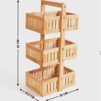 China Bamboo Three-storey Bedroom Bathroom Storage Shelf Bedroom Kitchen Storage Shelf Bathroom Floor Multi-storey Storage for sale