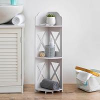 China Living Room Storage Corner Shelf Flower Shelf Bathroom Bathroom Bedroom Bedside Triangle Storage Floor Shelf for sale