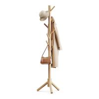 China Household Simple Coat and Hat Rack Living Room Bedroom Floor Shelf Solid Wood Multi-functional Coat and Hat Rack for sale