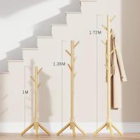 China Household Simple Coat and Hat Rack Living Room Bedroom Floor Shelf Solid Wood Multi-functional Coat and Hat Rack for sale
