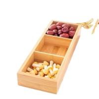 China Manufacturer's Creative Bamboo Nine Grids Food Storage Box Rectangle Household Dried Fruit Snack Organizer Kitchen Tabletop Use for sale