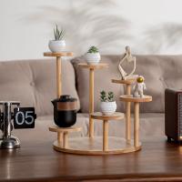 China Solid Bamboo Desktop Flower Rack for Succulents Green Plant Shelf for Balcony Living Room Multi-Tier Bay Window Office Display for sale