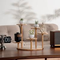 China Solid Bamboo Desktop Flower Rack for Succulents Green Plant Shelf for Balcony Living Room Multi-Tier Bay Window Office Display for sale