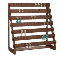 China Wooden Earrings Storage Display Rack Wooden Stud Earrings Jewelry Hooks Ladder Table Storage Display Stand for sale
