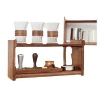China Double-Tier Wooden Storage Rack for Teacup Coffee Cup Table Top Kitchen Organizer with Wire Holder for Seasoning Bottle Sundries for sale