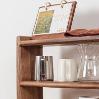 China Double-Tier Wooden Storage Rack for Teacup Coffee Cup Table Top Kitchen Organizer with Wire Holder for Seasoning Bottle Sundries for sale