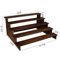 China Solid Wood 5-Tier Ladder Stand with String Storage for Hairpin Bracelet Earrings for Jewelry Display Rack for sale