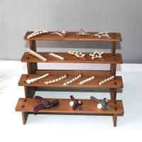 China Solid Wood 5-Tier Ladder Stand with String Storage for Hairpin Bracelet Earrings for Jewelry Display Rack for sale