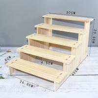China Solid Wood 2-Tier String Storage Rack Widened Ladder Hairpin Display Rack for Baby Bracelets and Hand Jewelry for sale