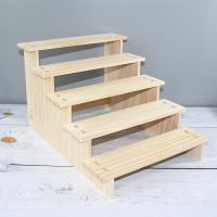 China Solid Wood 2-Tier String Storage Rack Widened Ladder Hairpin Display Rack for Baby Bracelets and Hand Jewelry for sale