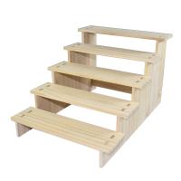 China Solid Wood 2-Tier String Storage Rack Widened Ladder Hairpin Display Rack for Baby Bracelets and Hand Jewelry for sale
