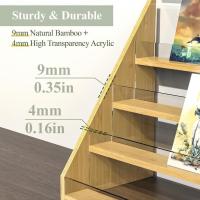 China Multi-Layer Bamboo Acrylic Greeting Card and Postcard Display Rack for Wedding or Birthday Storage Decorative Rack for sale