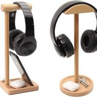 China All Bamboo Headphone Stand Storage Display Rack Hanger Elegant All-Bamboo Product for Headphone Storage and Display for sale