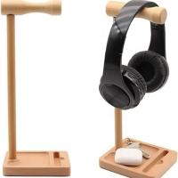 China All Bamboo Headphone Stand Storage Display Rack Hanger Elegant All-Bamboo Product for Headphone Storage and Display for sale