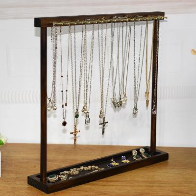China Light Luxury High End Bamboo Jewelry Rack Storage Wholesale Pendant Necklace Bracelet Display Rack for Pot Use for sale