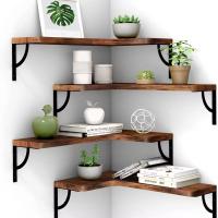 China Factory Wholesale Solid Wooden Floating Storage Shelves Wall Mounted Racks for Living Room Bedroom for sale