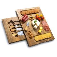China 2025 Best Selling Pull Out Food Platter with Cheese Knife OEM Solid Wood Milk Boss Vegetable Chopping Board Series for sale