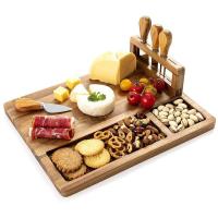 China 2025 Best Selling Pull Out Food Platter with Cheese Knife OEM Solid Wood Milk Boss Vegetable Chopping Board Series for sale