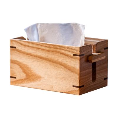 China Solid Wood Lift Tissue Box High-end European Hotel Home Living Room Light Luxury Table Solid Wood Paper Box for sale