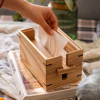 China Solid Wood Lift Tissue Box High-end European Hotel Home Living Room Light Luxury Table Solid Wood Paper Box for sale