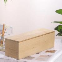 China Hot Selling Wooden Compartmentalized Tea Gift Packing Box with Cover Desktop Items Storage Box Solid Wood Household Sorting Box for sale