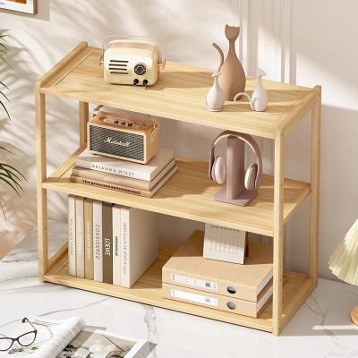 China Small Solid Wood Multi-Layer Partition Shelf Double Tiers Bookshelf/Desk Storage/Bedside Storage Plastic Use Office Furniture for sale