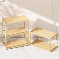 China Small Solid Wood Multi-Layer Partition Shelf Double Tiers Bookshelf/Desk Storage/Bedside Storage Plastic Use Office Furniture for sale