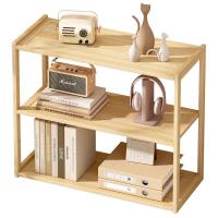 China Small Solid Wood Multi-Layer Partition Shelf Double Tiers Bookshelf/Desk Storage/Bedside Storage Plastic Use Office Furniture for sale