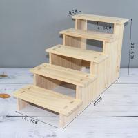 China Solid Wood Multi-tier String Storage Rack Widened Ladder Hairpin Display Rack for Baby Bracelets and Hand Jewelry for sale