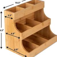 China Hot Sale High Quality Bamboo Tea Bag Storage Box Wooden Office Organizer Shelf for Coffee Tea Pot for sale