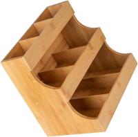 China Hot Sale High Quality Bamboo Tea Bag Storage Box Wooden Office Organizer Shelf for Coffee Tea Pot for sale