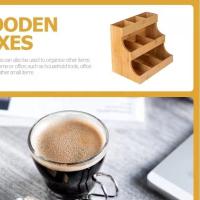 China Hot Sale High Quality Bamboo Tea Bag Storage Box Wooden Office Organizer Shelf for Coffee Tea Pot for sale