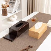 China Modern Design Custom Logo Bamboo Tissue Box Hotel Amenity Storage Organizer Wood Dispenser for Advertising Gift Bulk for sale