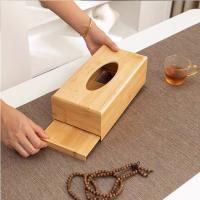 China Modern Design Custom Logo Bamboo Tissue Box Hotel Amenity Storage Organizer Wood Dispenser for Advertising Gift Bulk for sale