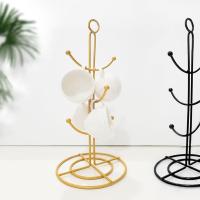 China Hot Selling High Quality Mug Holder Creative Wine Cup Holder Water Cup Storage Shelf Coffee Holder Metal Gold for Home Use for sale