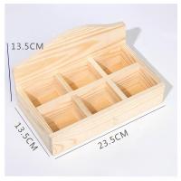 China Desktop Wooden Storage Box Divided Display Box Log Tray Coffee Bag Tea Bag Organizer Storage Box for sale