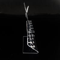 China Double Tiers Transparent Acrylic Display Stand Standing Type for Cutlery and Tableware Soup Spoon Base Exhibition for sale