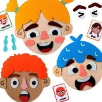 China Social Emotional Learning Toys for Toddlers Preschool Feelings Activities Make a Face Game for Halloween Christmas for sale