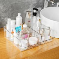 China Kitchen Tea Bag Storage Box Coffee Sugar Bag Cotton Swabs Desktop Small Card Display Box Debris Plastic Partition Shelf for sale