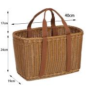 China Competitive Price High Quality Large Rectangle Handmade Flower Basket Rattan Weave Storage Shopping Basket for sale