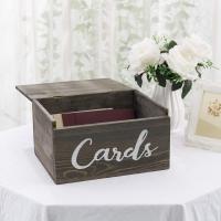 China Vintage Rectangle Wood Wall Hanging Storage Box Country Style Wedding Card and Clamshell Gift Box for sale