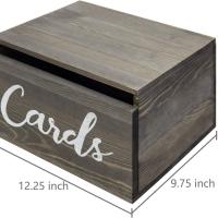 China Vintage Rectangle Wood Wall Hanging Storage Box Country Style Wedding Card and Clamshell Gift Box for sale