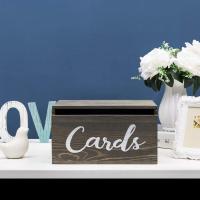China Vintage Rectangle Wood Wall Hanging Storage Box Country Style Wedding Card and Clamshell Gift Box for sale