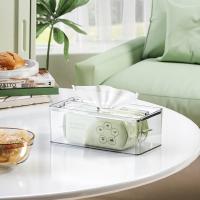 China Tissue Box Facial Tissue Face Towel Desktop Storage Box Large Toilet Toilet Kitchen Pumping Paper Box Light Luxury Transparent for sale